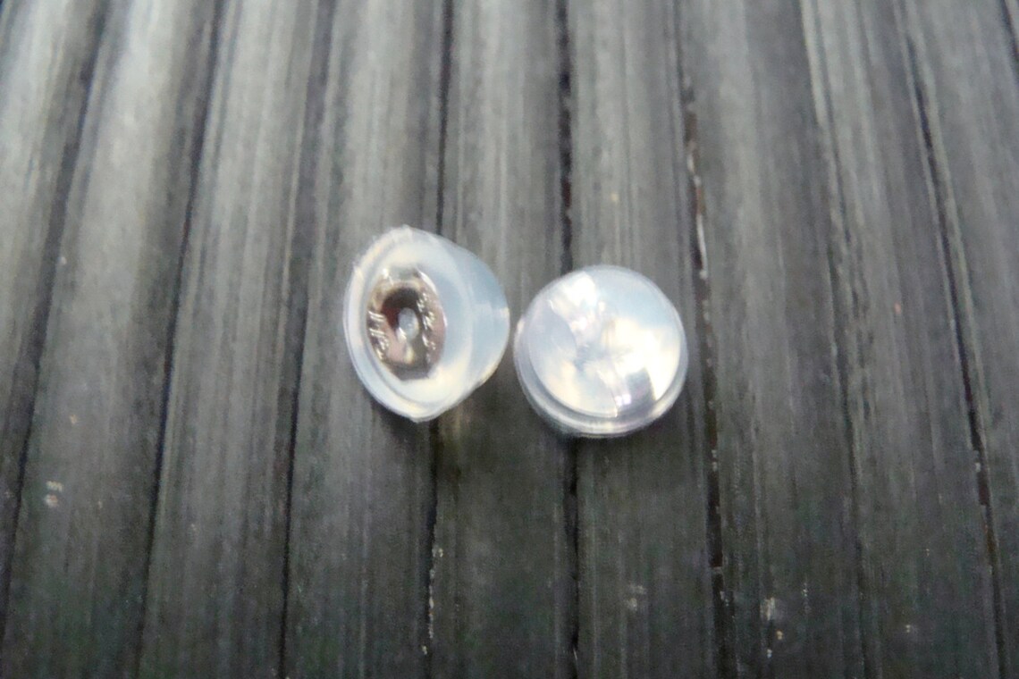 Sterling Silver and Silicone Earring Backs, Protectors Earring Wire ...