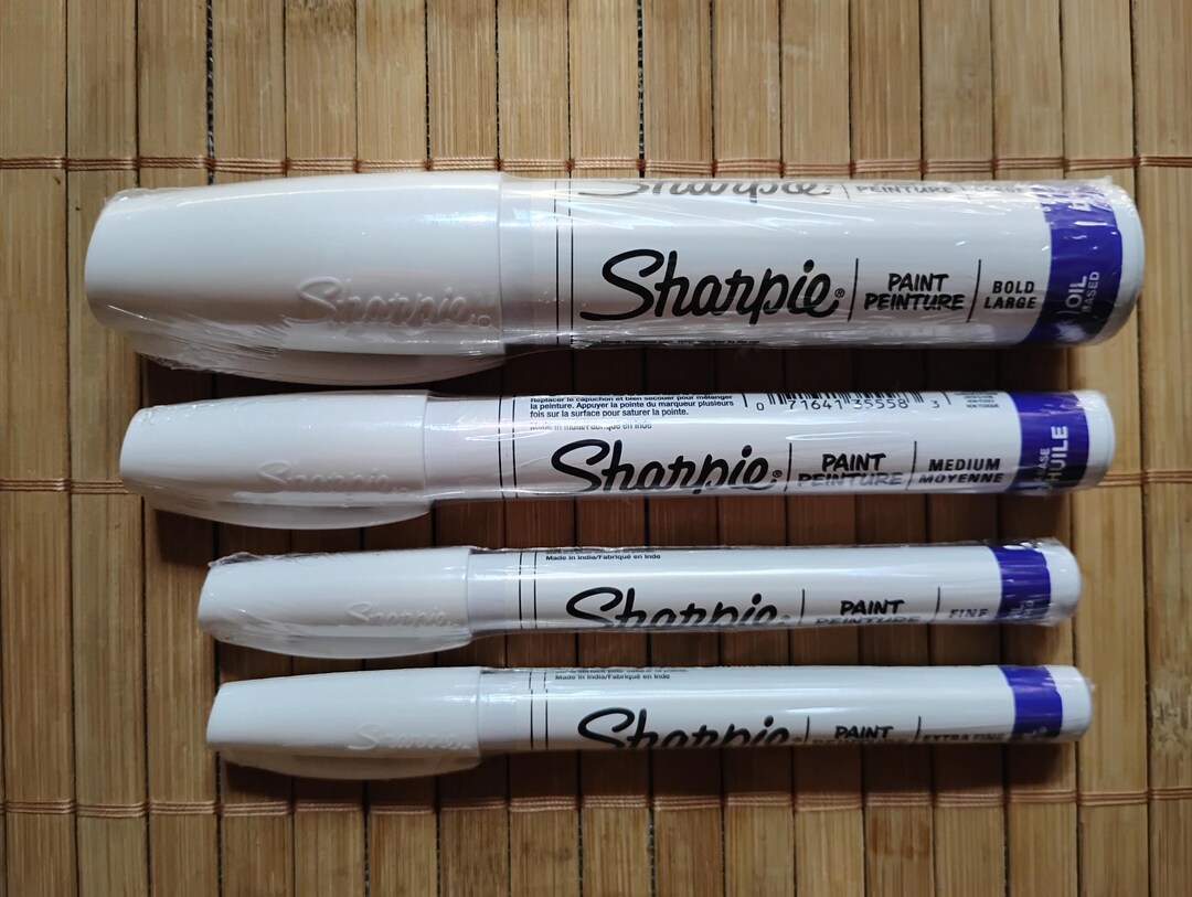 White Sharpie Paint Markers Oil Based 4xbundle; Extra Fine, Fine ...