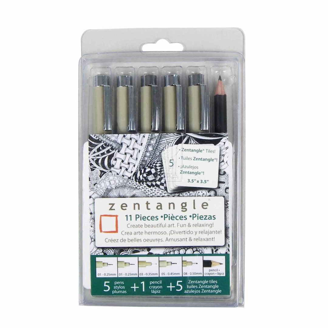 Sakura Pens, Markers; Sakura Zentangle 11 Pens, Pencil Clamshell Set ...