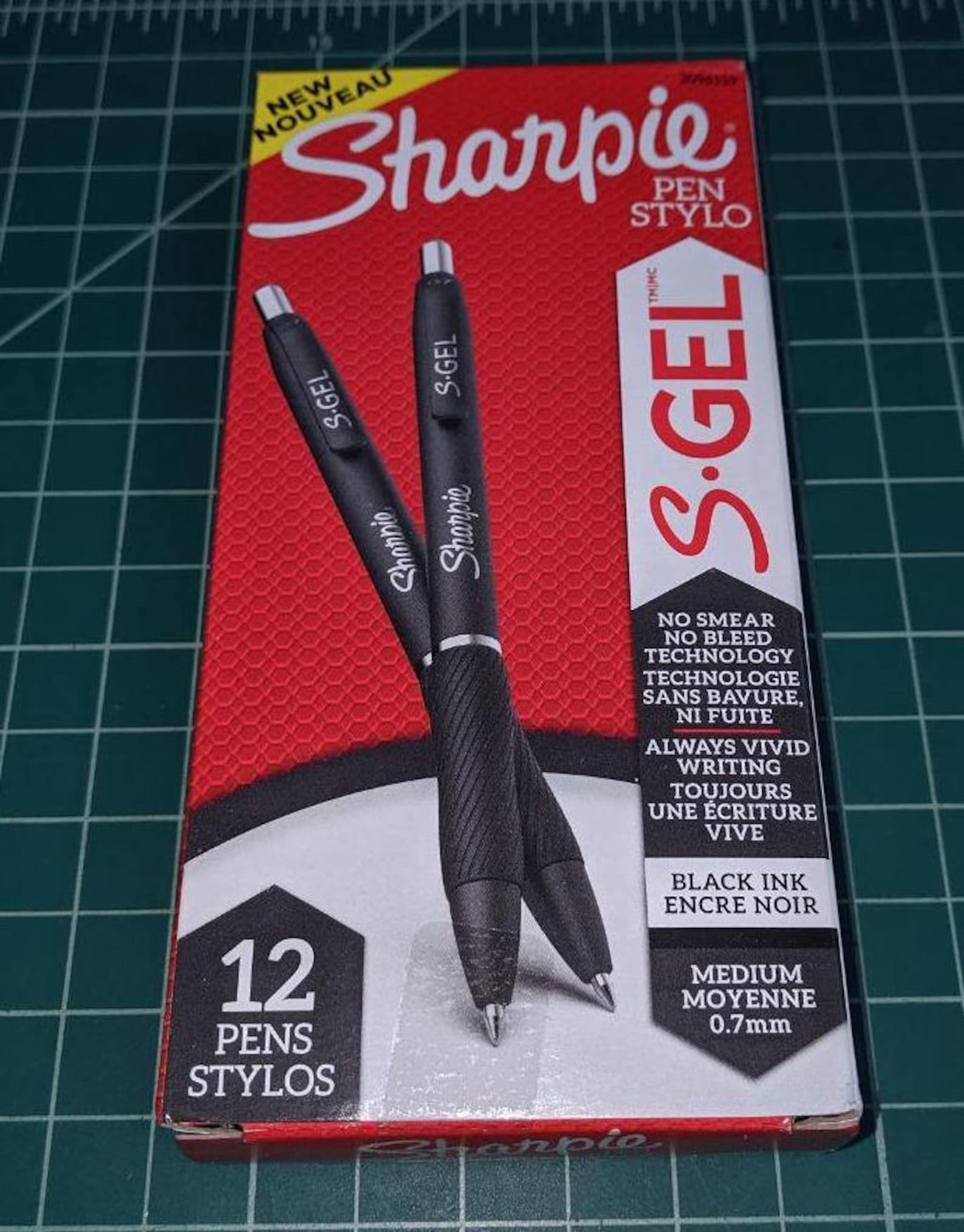 12 Sharpie S-gel Gel Pens, Medium Tip, Point 0.7mm, Black Body, No ...