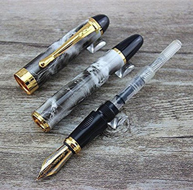 Fountain Pen 18K Gold Nib Marble Pattern Fountain Pen Ink - Etsy