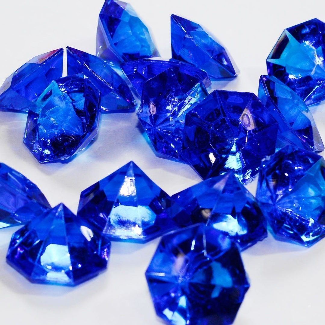 36 Royal Blue Acrylic Gems; 25 Carat Each, Wedding Decorations ...