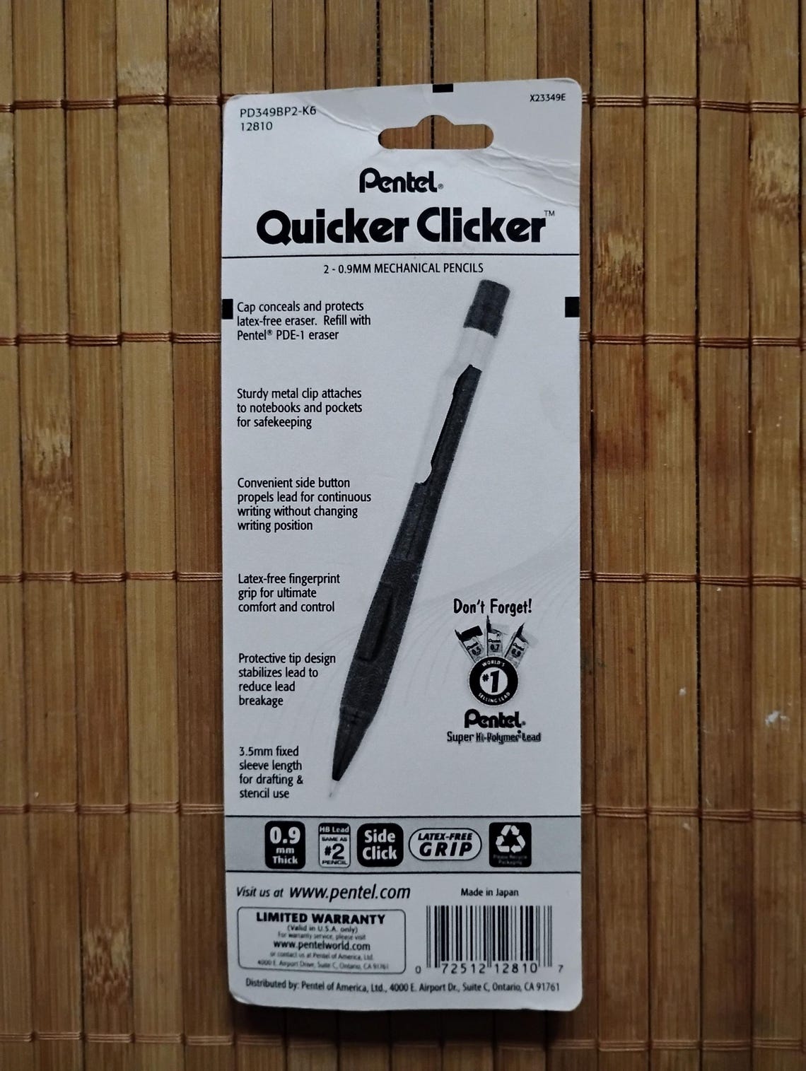 2 X Pentel Quicker Clicker Mechanical Pencils, Automatic Mechanical ...