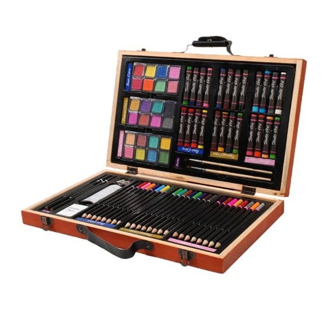 Art Set, 80 Piece, Delux Art Set, Darice; 24 Color Pencils, 24 Oil ...