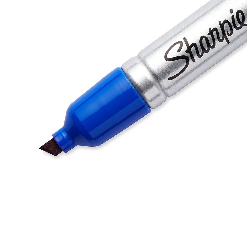 12 Sharpie Permanent Blue King Size Markers Felt Chisel - Etsy