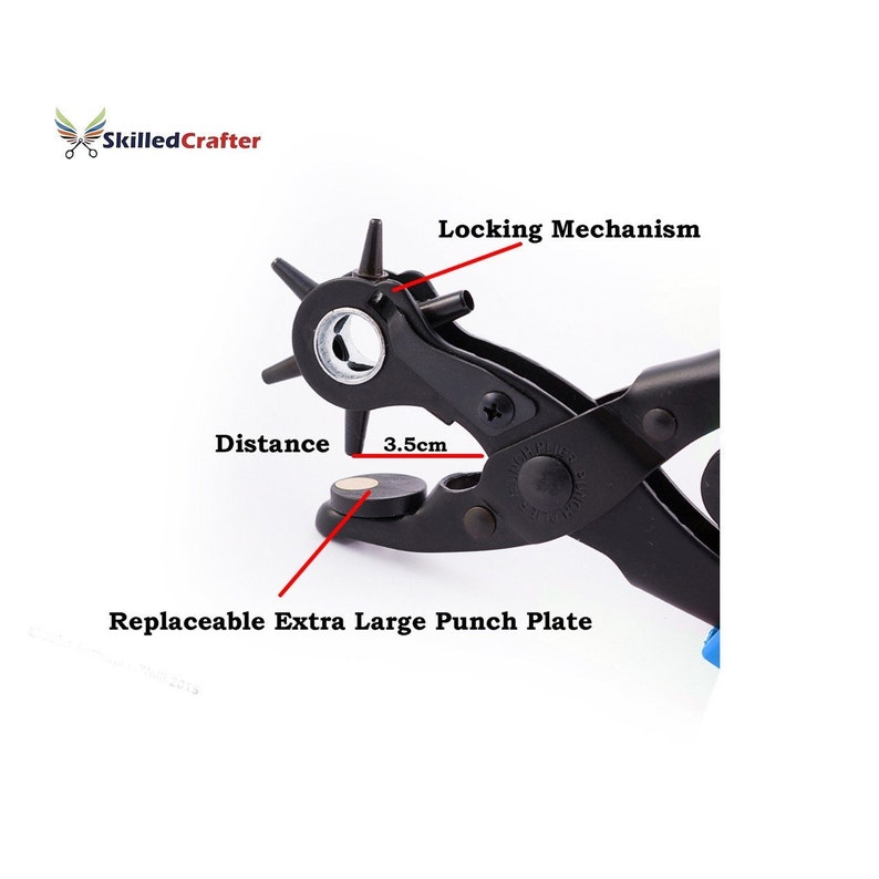 Leather Hole Punch, Revolving Turning Rotary Leather Belt Hole Puncher ...