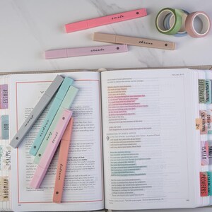 8 Pastel Bible Safe Highlighters, Soft Chisel Tip, Point, No Bleed or ...