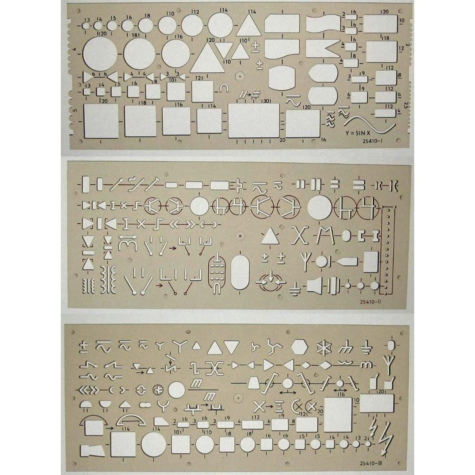 3 Electrical Electronic Drawing Template Stencil, Lettering Guide ...