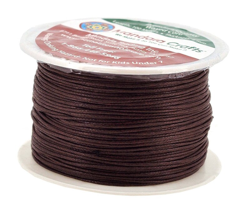 Chocolate Brown Waxed Cotton Cord, Thread; 12 Ply, 1mm, 100M; Beading ...
