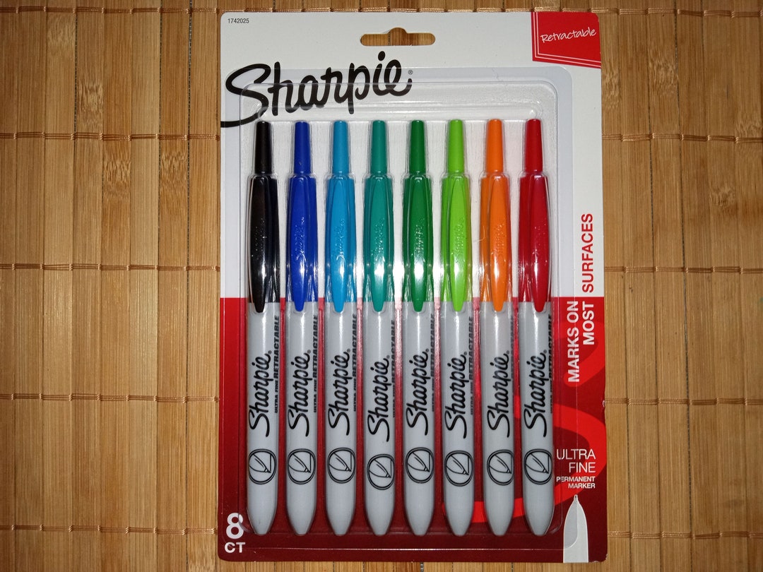 8 Color Sharpie RT Retractable Permanent Markers Ultra Fine Point, Tip ...