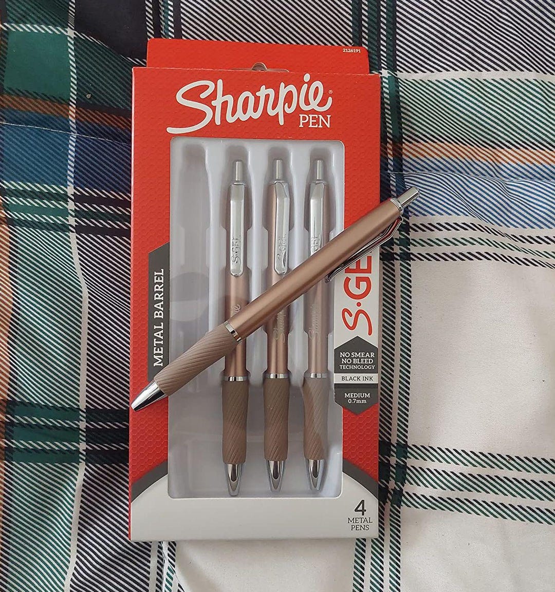4 Champagne Sharpie S-gel Gel Metal Pens, Medium Point 0.7mm, Champagne ...