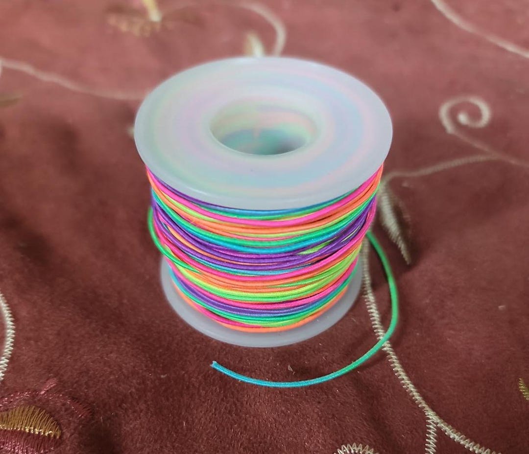 1mm Stretchy Bracelet Cord, Rainbow Colored Sturdy Elastic String ...