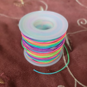 1mm Stretchy Bracelet Cord, Rainbow Colored Sturdy Elastic String ...