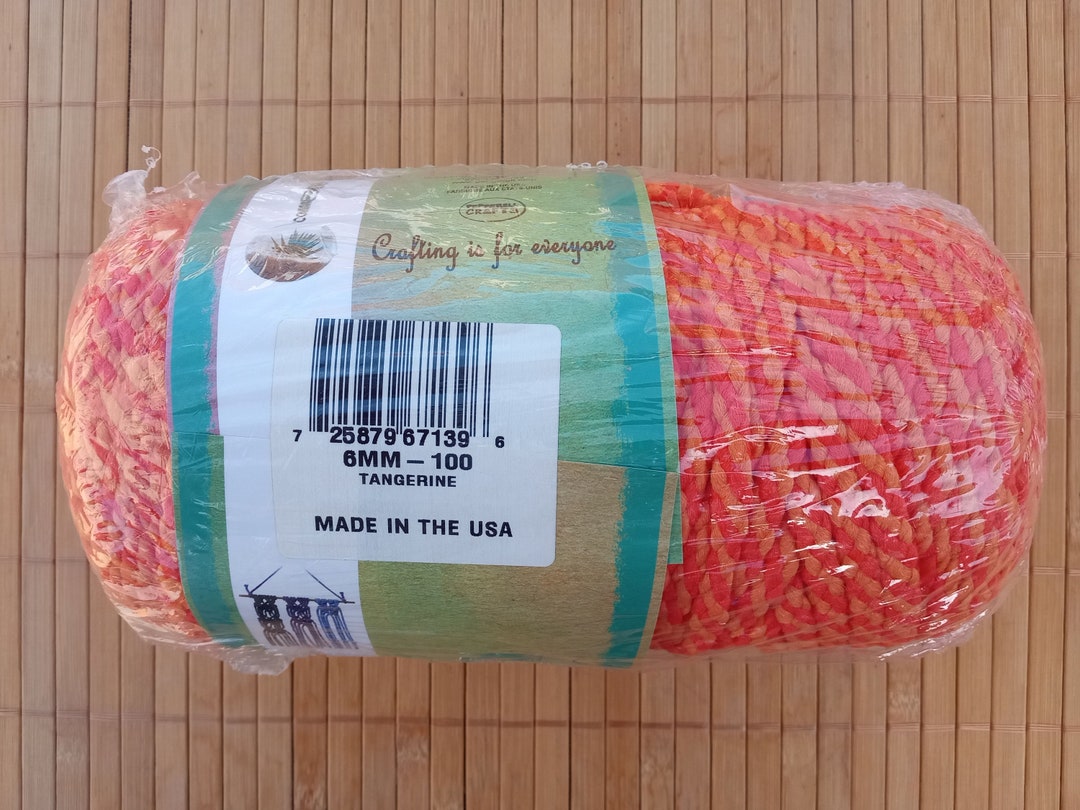 Tangerine Orange 6MM Bonnie Macrame Cord 100yd; Braid, Yarn, Rope ...