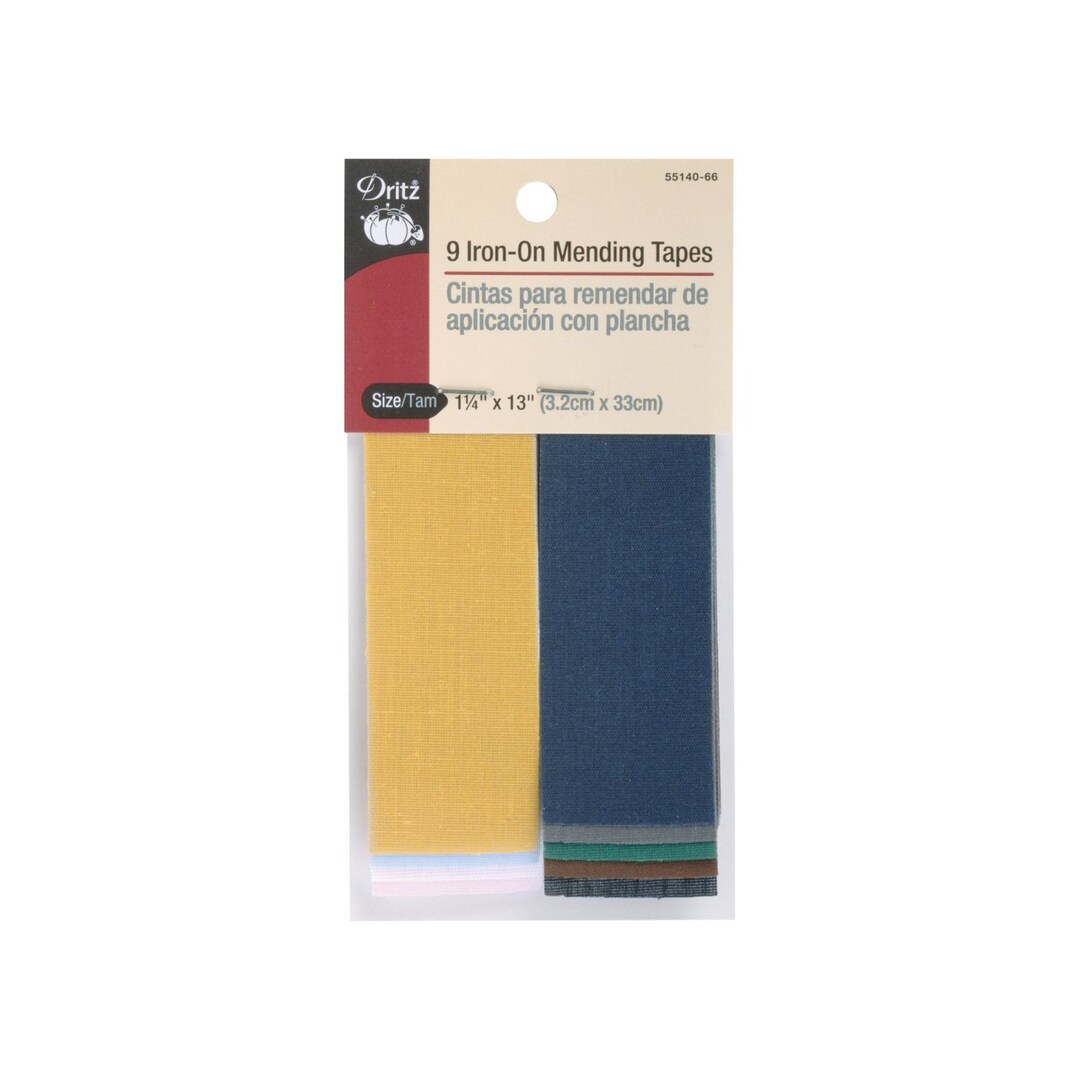 9 Iron-on Mending Tapes, Assorted, 1-1/4 (31mm) by 13" (330mm ...
