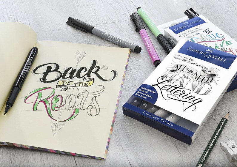 Calligraphy Hand Lettering Starter Set Faber-castell PITT - Etsy