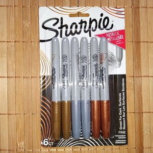 Sharpie Metallic Gold, Silver and Bronze 6 Pack Sharpie Permanent ...