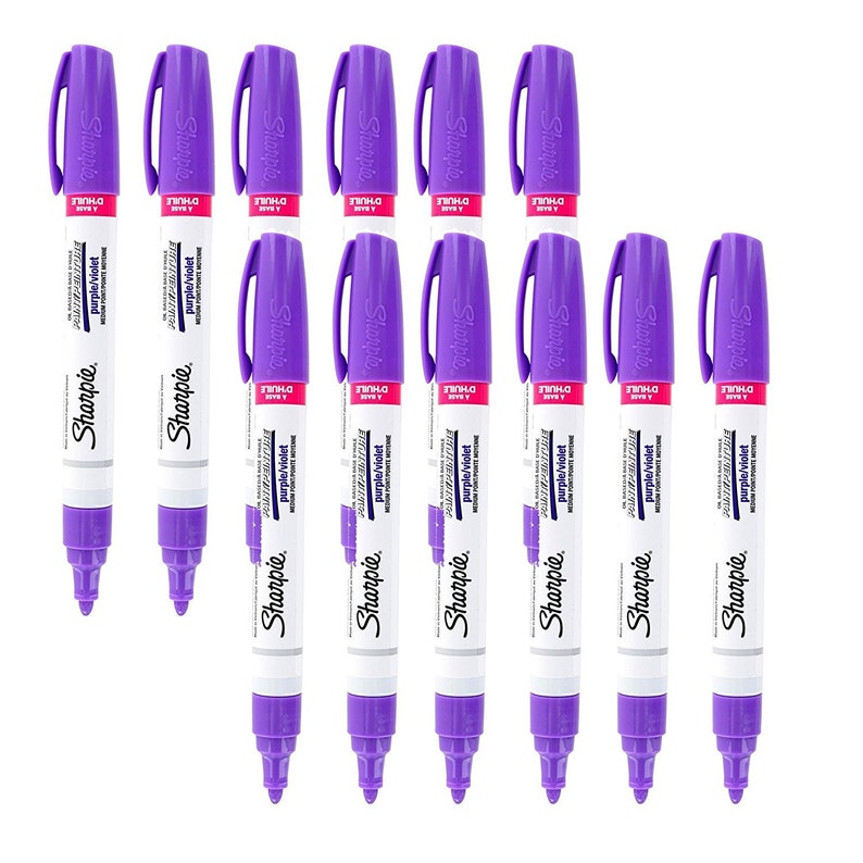 12 Purple Sharpie Paint Markers Oil-based Permanent Markers - Etsy