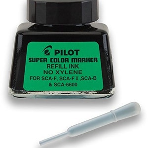 Black Pilot Refill Ink 1 Ounce Bottle With Dropper for Pilot Super ...