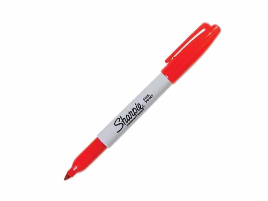 12 Red Sharpie Permanent Markers Fine Point Illustration | Etsy