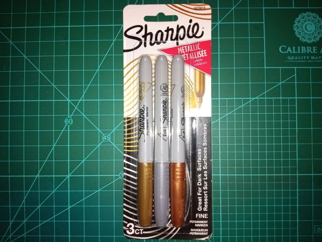 3 Metallic Sharpie Markers Gold Silver Bronze, Sharpie Fine Point ...