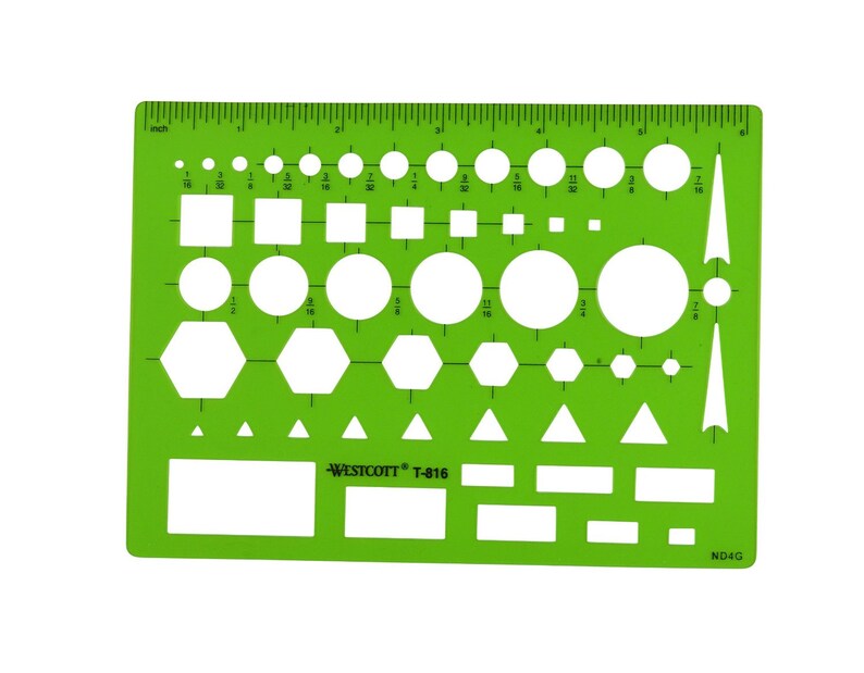 Template Stencil Shapes Lettering Guide Drawing Greeting | Etsy