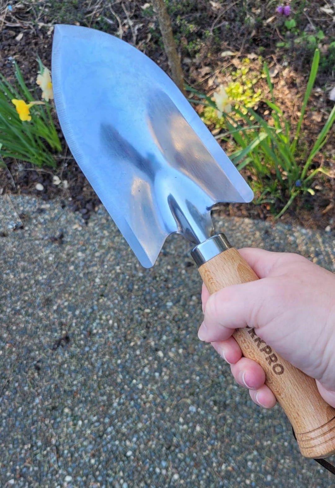 11" Heavy Duty Garden Hand Trowel, Polished Stainless Steel Garden ...