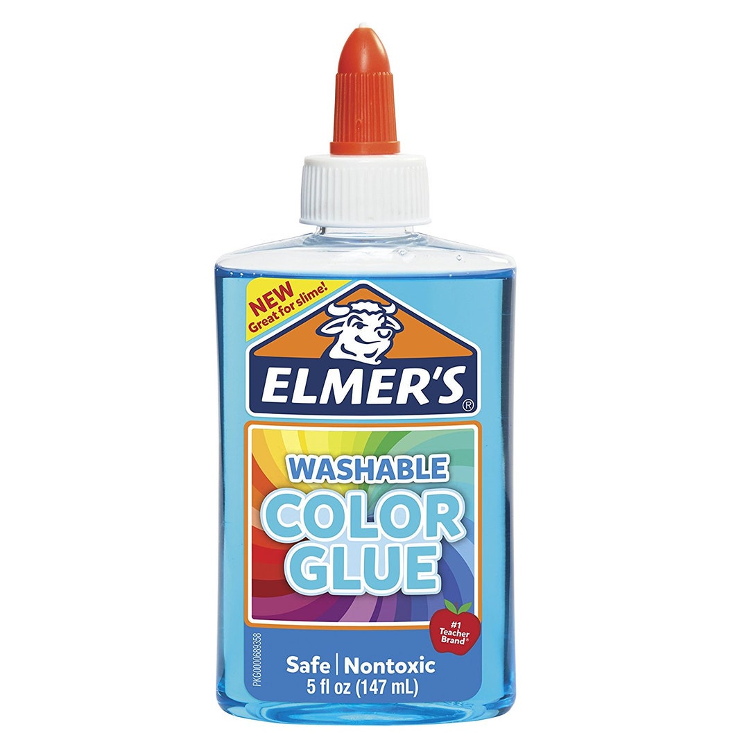 Blue Elmer's Liquid Washable Translucent Color Glue, Washable Adhesive ...