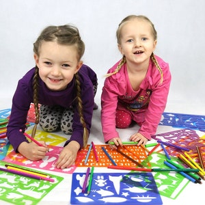 Drawing Lettering Stencils Templates Guides for Kids; Letters Alphabet ...