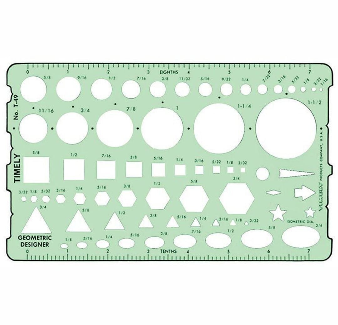 Geometric Designs Drawing Template Stencil, Lettering Guide; Greeting ...