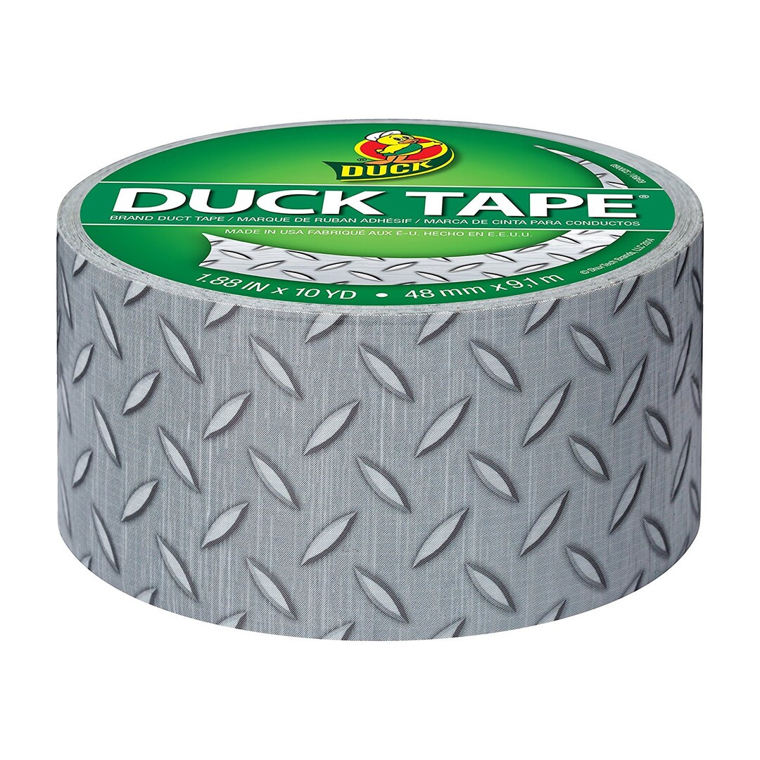 Grey Diamond Plate Printed Duct Tape, 1.88" (48mm) X 10Y (9M ...