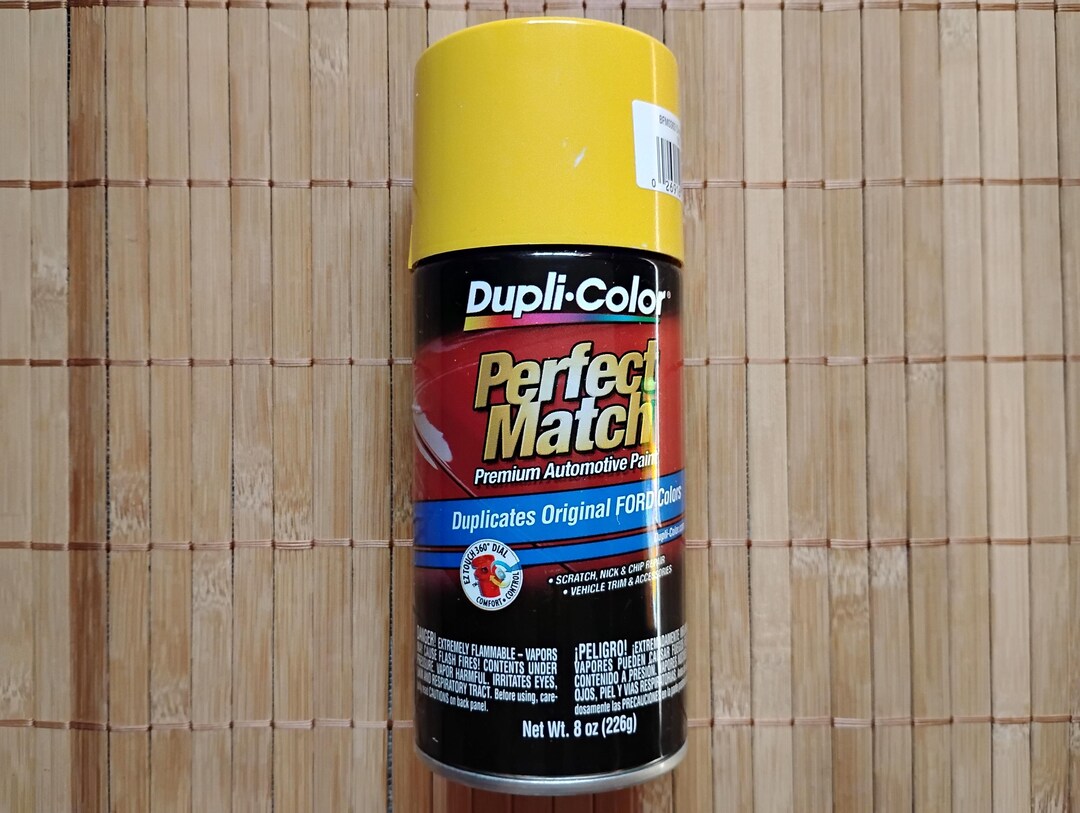Dupli-color Ford Chrome Yellow, BZ Metallic Engine Enamel Aerosol Paint ...
