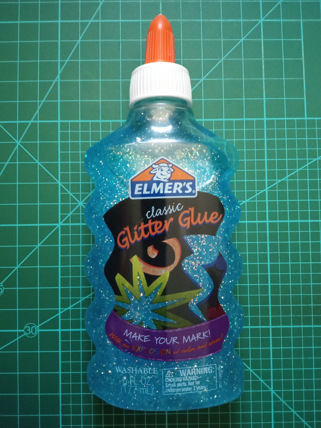 6oz Blue Glitter Elmer's Liquid Glue, Washable Adhesive; Homemade Slime ...