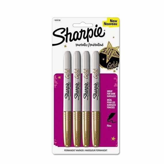 Sharpie Metallic Markers Set of 4 Gold Color Markers Fine | Etsy