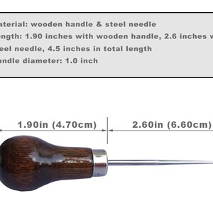Tapered Awl, Gourd Handle, Heavy Duty, Bookmaking, Leatherworking ...