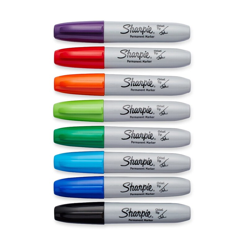 Color Sharpie Markers Chisel Point Markers Assorted 8 Pack - Etsy UK