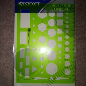 All Purpose Technical Drawing Template Stencil, Shapes, Lettering ...