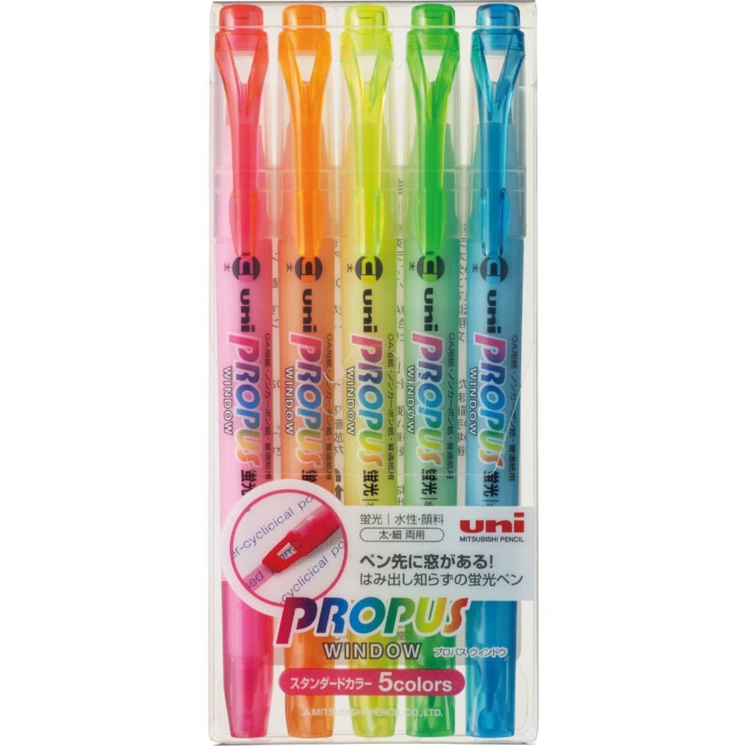 Uni High-tech Propus Window Highlighters, 5 Colors; Bible Study ...