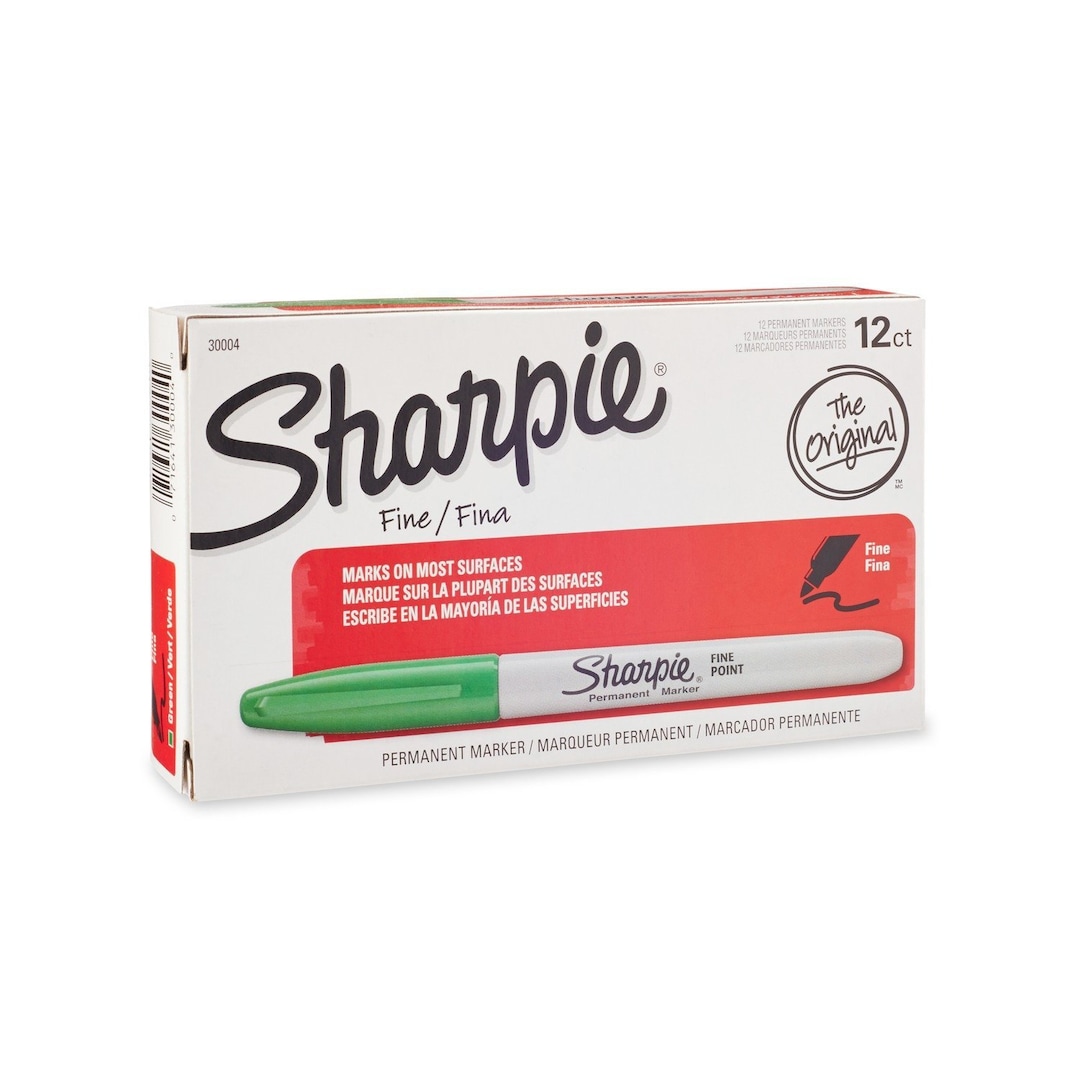 12 Sharpie Permanent Green Markers; Fine Point; Illustration, Drawing ...