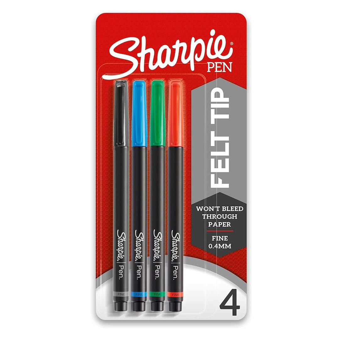 4 Writing, Calligraphy Sharpie Wraps Pens; Fine Point Tip Pen, Stylo, 4 ...