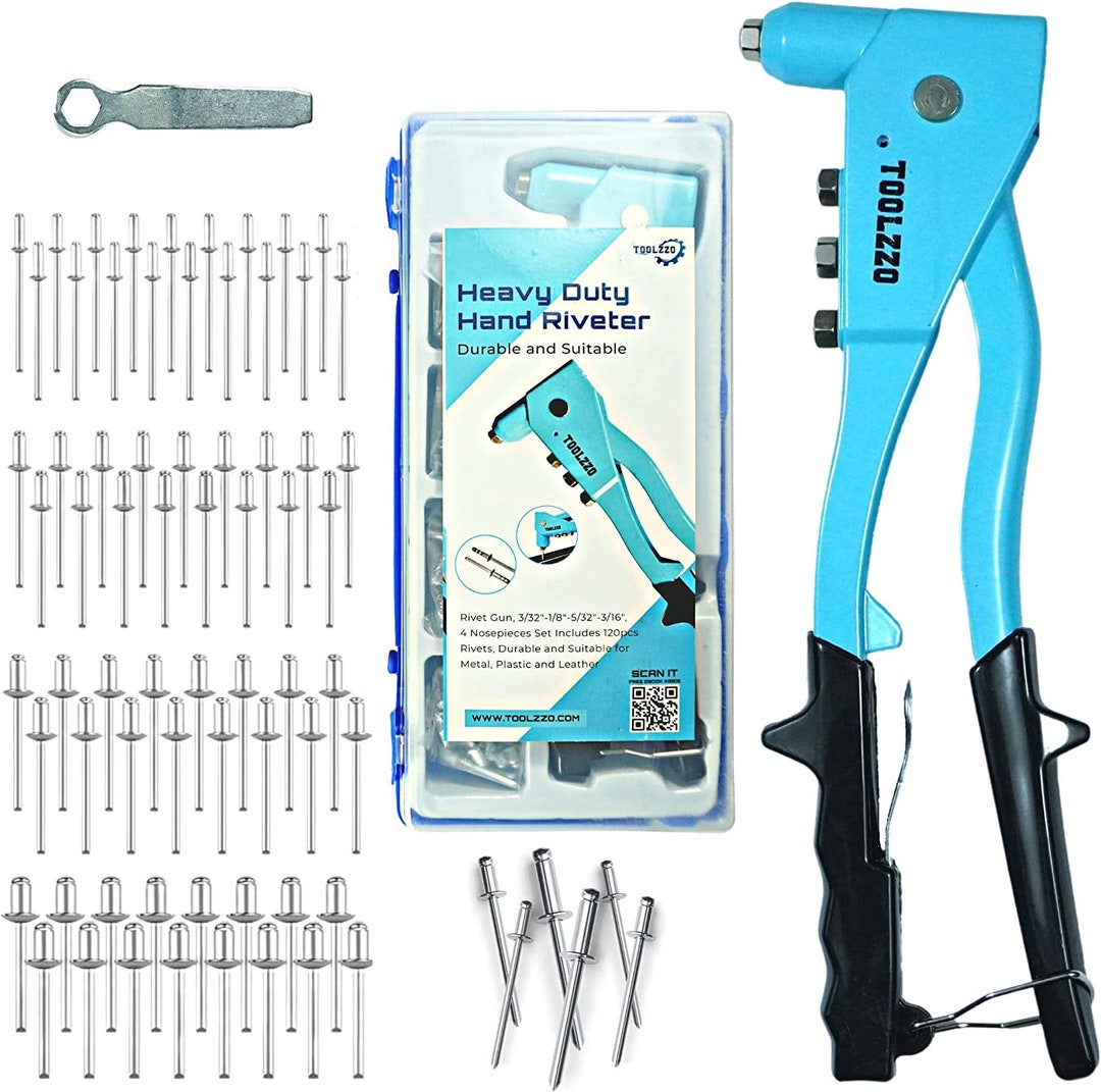 Rivet Gun Kit, Heavy Duty Riveter Tool, With 120 Rivet in 4 Sizes - Etsy