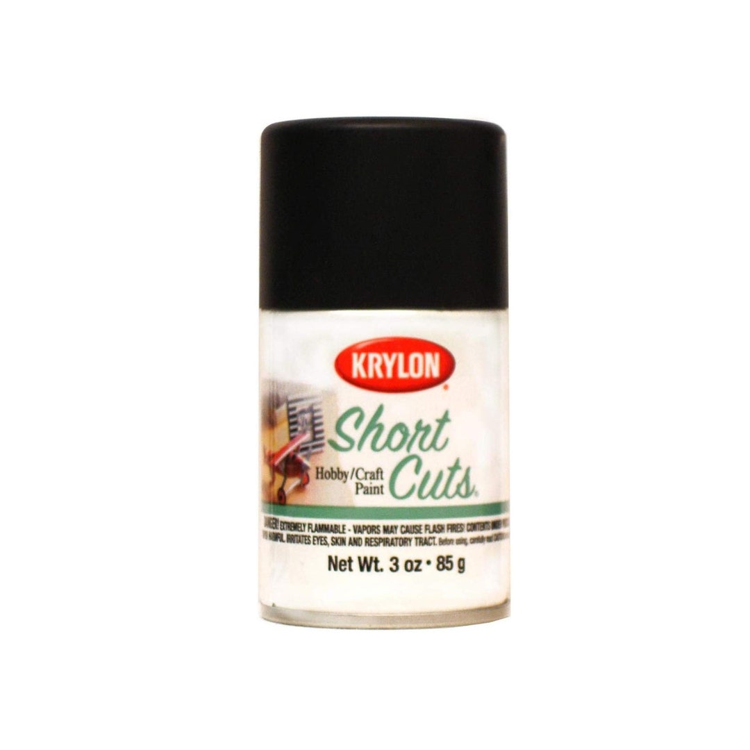 Flat Black Enamel Spray Aerosol Paint; Krylon KSCS032 Short Cuts, 3oz ...