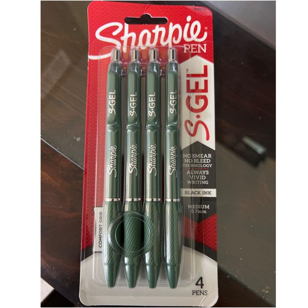 4 Green Sharpie S-gel Gel Pens, Medium Point 0.7mm, Green Body, No ...
