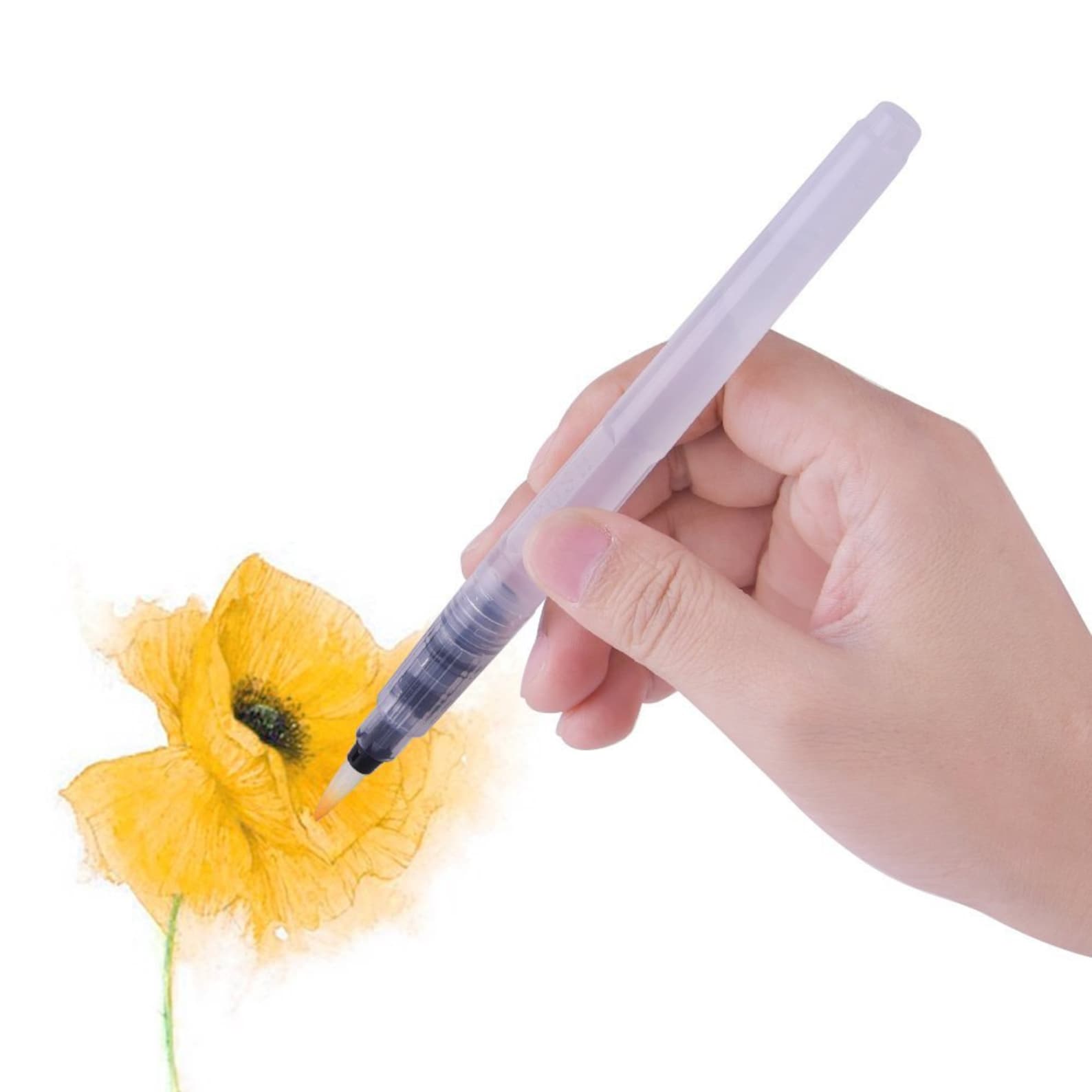 6 Portable Water Brushes, Watercolor Brushes, Refillable Water Brush ...