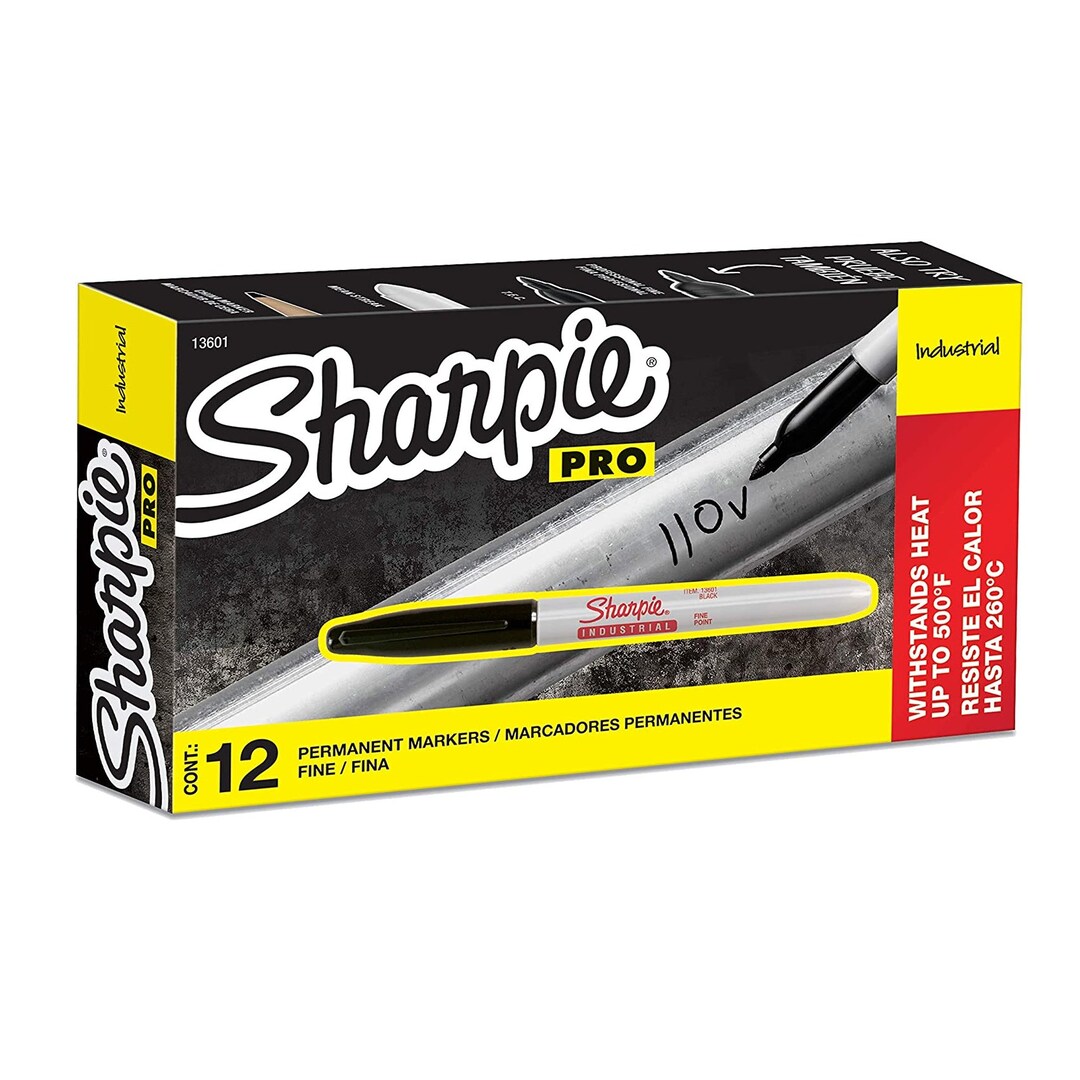 12 Sharpie Industrial Permanent Markers; Fine Point; Super Permanent ...