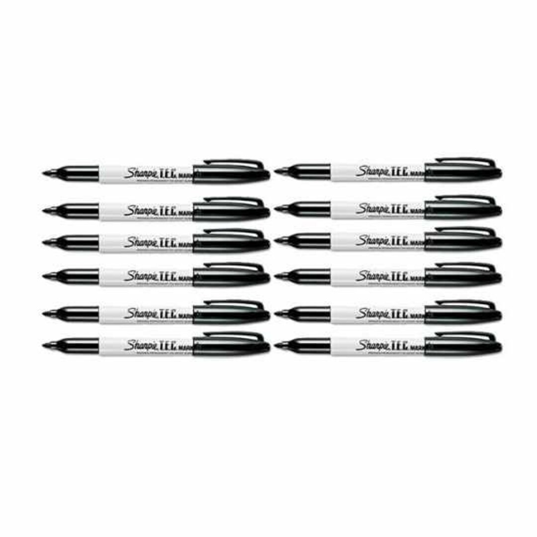 12 Sharpie TEC Trace Element Certified Permanent Black Markers Fine ...