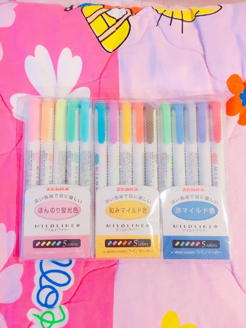 15 Zebra Mildliner Highlighters, Japanese Import; Kawaii Cute Pens ...