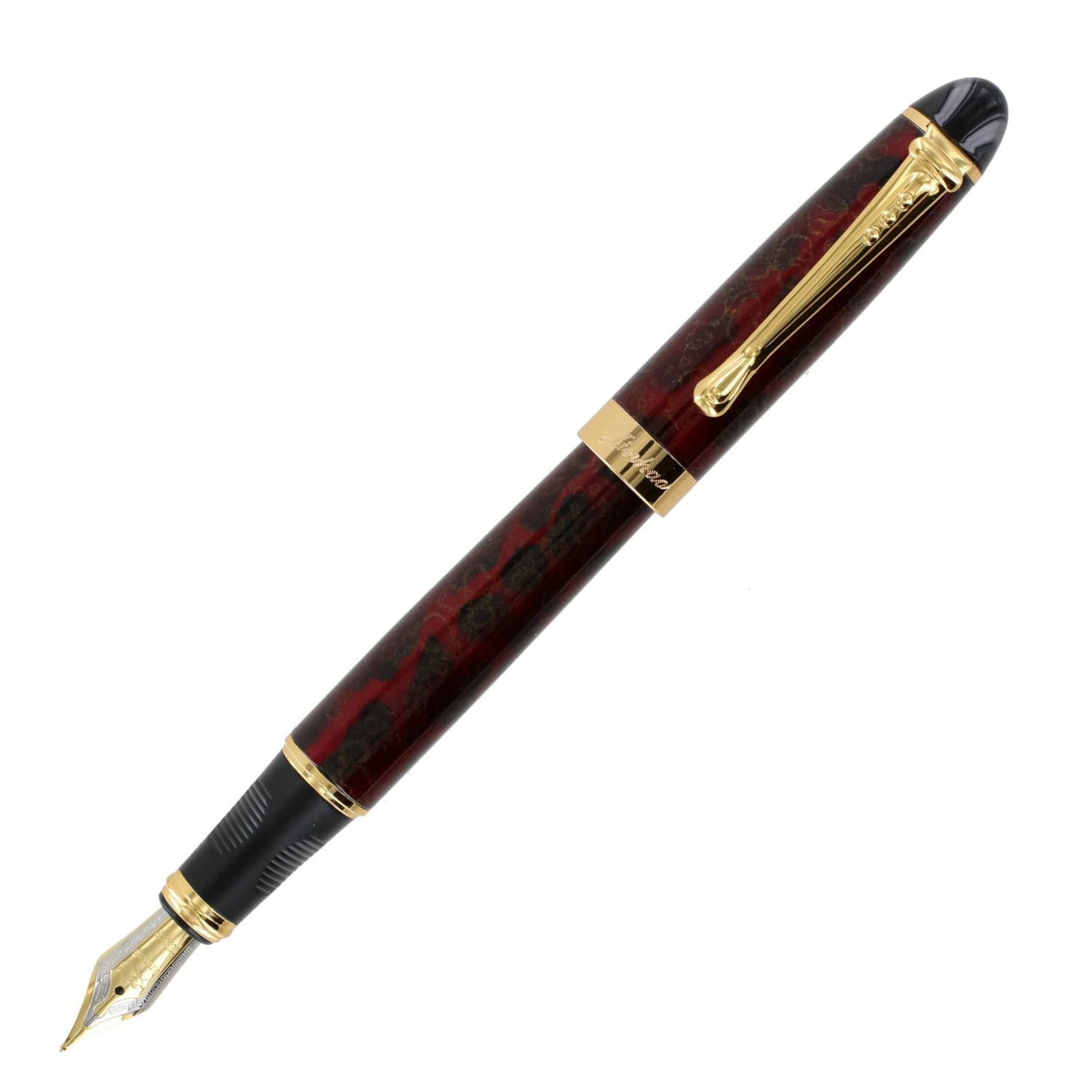 Fountain Pen 18K Gold Nib Red Gold Trim Fountain Pen Ink - Etsy