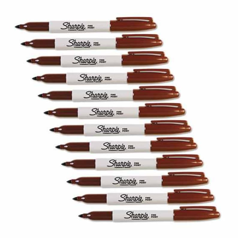 12 Sharpie Brown Markers Fine Point Illustration Drawing - Etsy