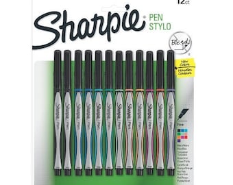 12 Writing Calligraphy Sharpie Fine Point Pen Stylo Assorted - Etsy